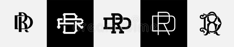 Initial Letters DR Monogram Logo Design Bundle Stock Vector ...