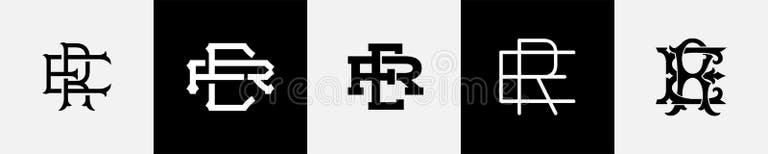 Initial Letters ER Monogram Logo Design Bundle Stock Vector ...