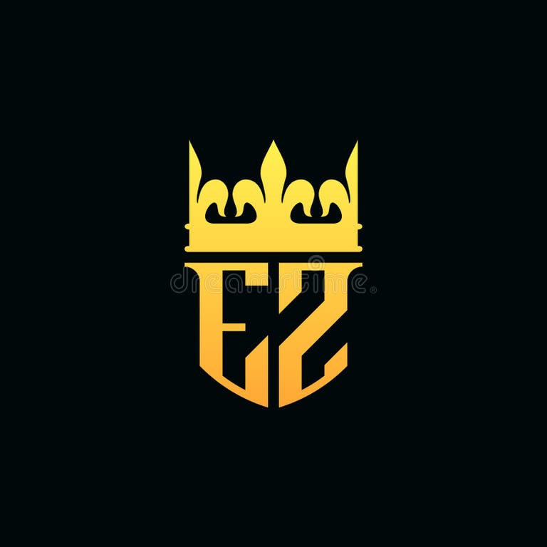 Initial Letters EZ Logo Monogram Emblem Style with Crown Stock Vector ...
