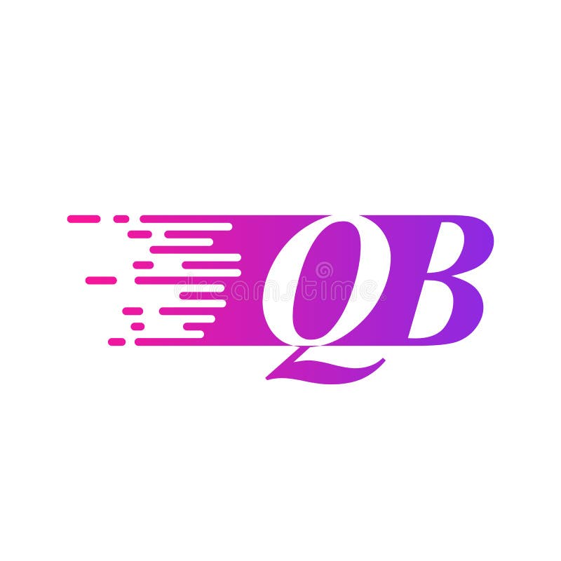 Initial Letter QB Fast Moving Logo Vector Purple Pink Color Stock ...