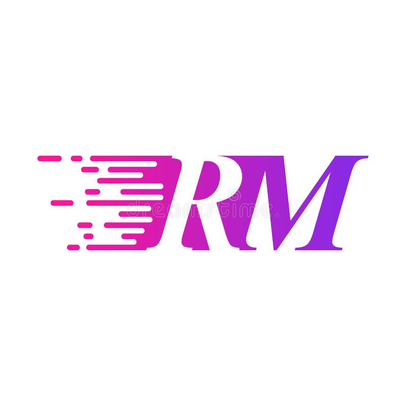 Initial Letter RM Fast Moving Logo Vector Purple Pink Color Stock ...
