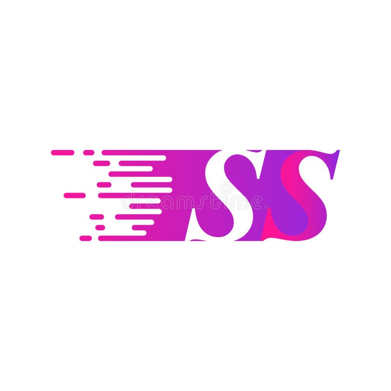 Initial Letter SS Fast Moving Logo Vector Purple Pink Color Stock ...