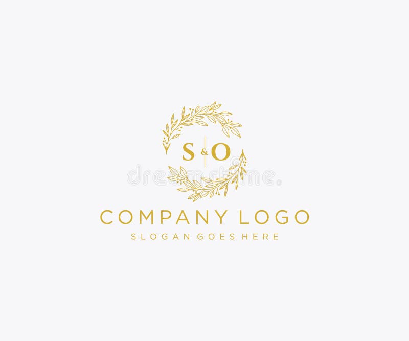 Initial so Letters Floral Frames. Monogram Wedding, Wedding Invitation ...