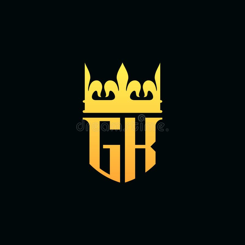 Initial Letters GK Logo Monogram Emblem Style with Crown Stock Vector ...