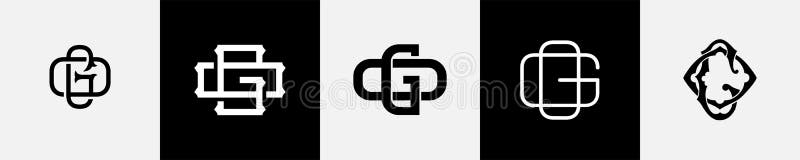 Initial Letters GO Monogram Logo Design Bundle Stock Vector ...
