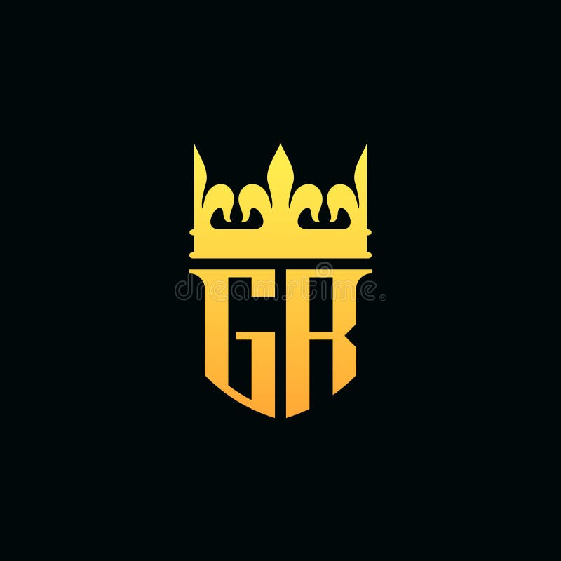 Initial Letters GR Logo Monogram Emblem Style with Crown Stock Vector ...