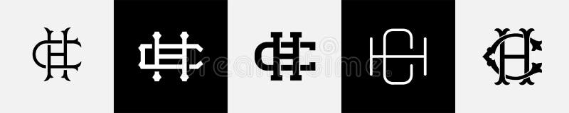 Initial Letters HC Monogram Logo Design Bundle Stock Vector ...