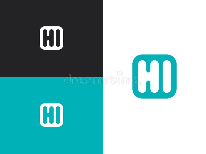 Initial Letters HI Logo Design Template Elements Stock Illustration ...