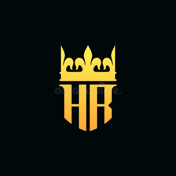 Initial Letters HR Logo Monogram Emblem Style with Crown Stock Vector ...
