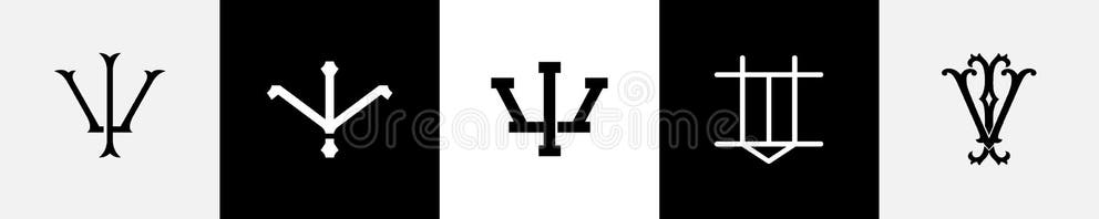 Initial Letters IV Monogram Logo Design Bundle Stock Vector ...