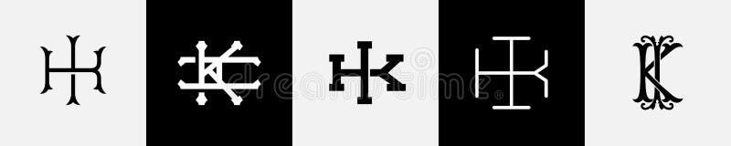 Initial Letters KI Monogram Logo Design Bundle Stock Vector ...