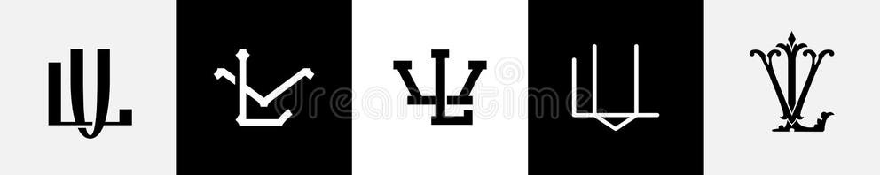 Initial Letters LV Monogram Logo Design Bundle Stock Vector ...