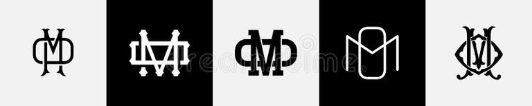 Initial Letters MO Monogram Logo Design Bundle Stock Vector - Illustration of luxury, style ...