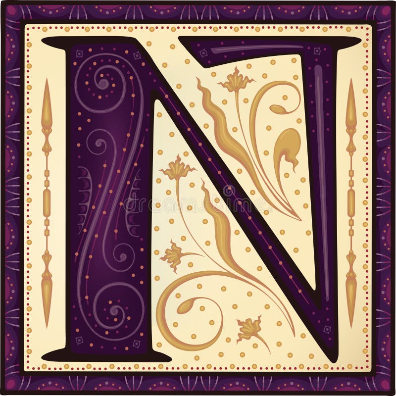 About Initial Letters N.Alphabet. Stock Vector - Illustration of curl ...