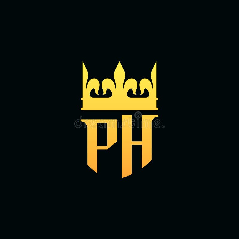 Initial Letters PH Logo Monogram Emblem Style with Crown Stock Vector ...