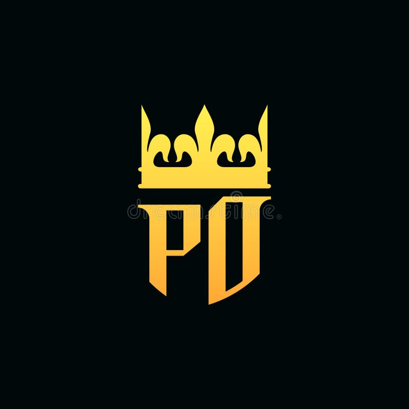 Initial Letters PO Logo Monogram Emblem Style with Crown Stock Vector ...