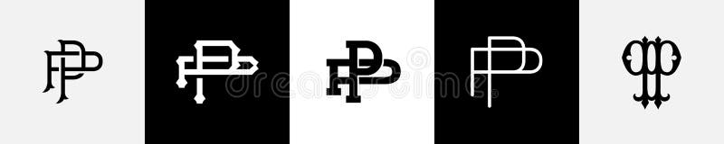 Initial Letters PP Monogram Logo Design Bundle Stock Vector ...