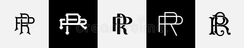 Initial Letters PR Monogram Logo Design Bundle Stock Vector ...