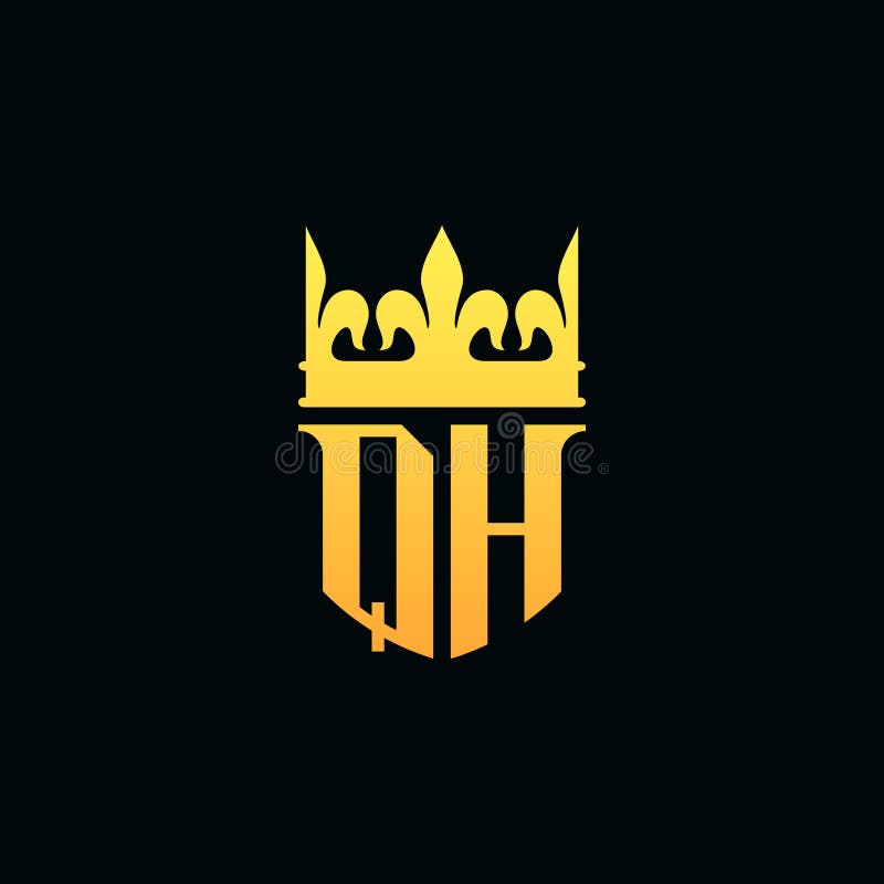 Initial Letters QH Logo Monogram Emblem Style with Crown Stock Vector ...