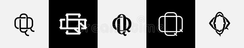 Initial Letters QQ Monogram Logo Design Bundle Stock Vector ...