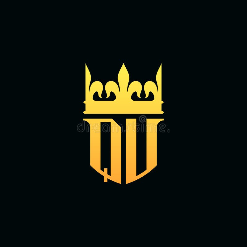Initial Letters QU Logo Monogram Emblem Style with Crown Stock Vector ...