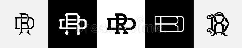 Initial Letters RD Monogram Logo Design Bundle Stock Vector ...