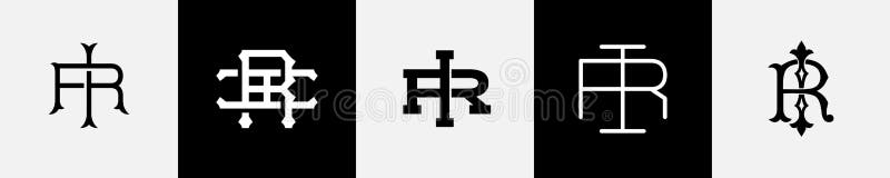 Initial Letters RI Monogram Logo Design Bundle Stock Vector ...