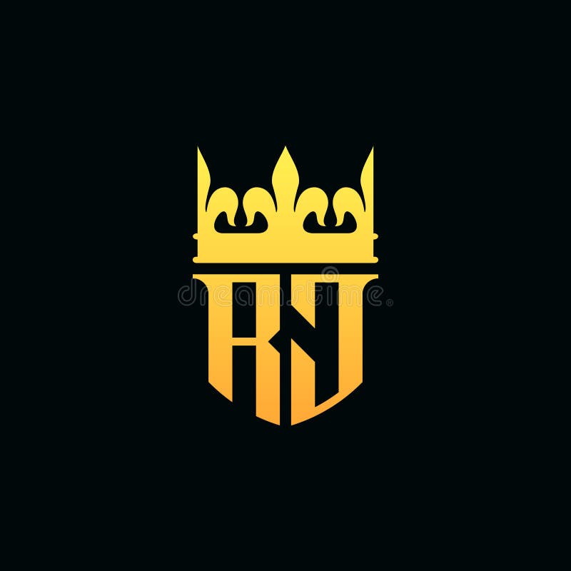 Initial Letters RJ Logo Monogram Emblem Style with Crown Stock Vector ...