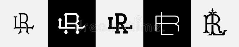 Initial Letters RL Monogram Logo Design Bundle Stock Vector ...