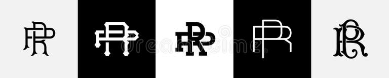 Initial Letters RP Monogram Logo Design Bundle Stock Vector ...