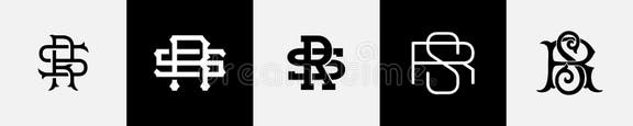 Initial Letters RS Monogram Logo Design Bundle Stock Vector ...
