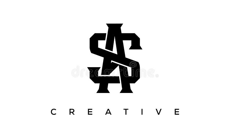 Initial Letters SA, AS Monogram Logo Design with Creative Style ...