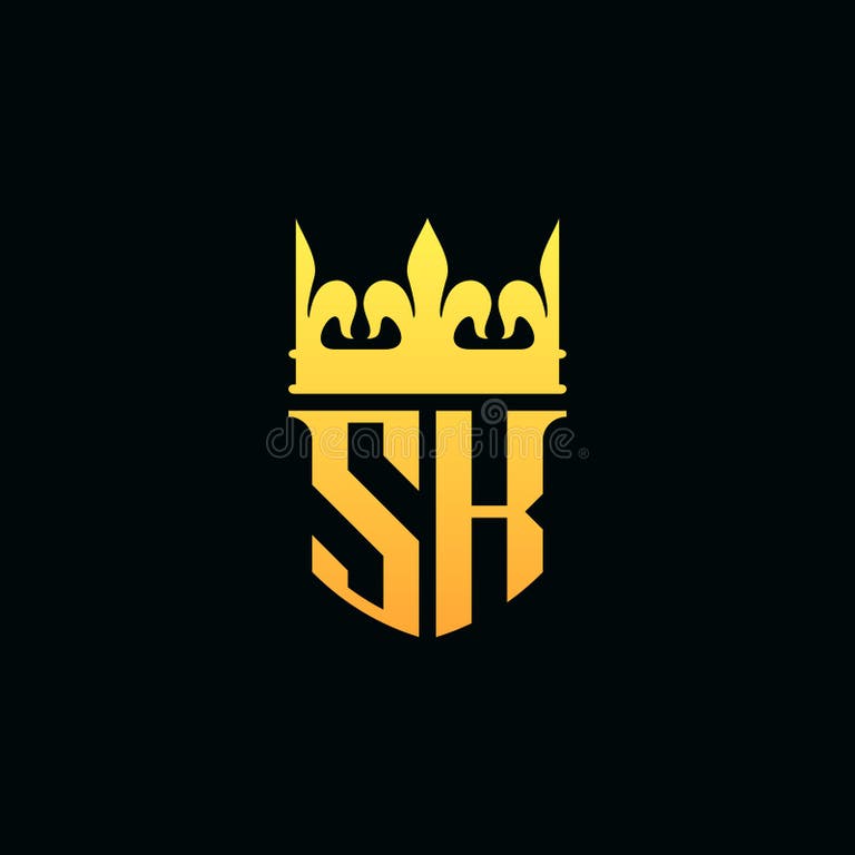 Initial Letters SK Logo Monogram Emblem Style with Crown Stock Vector ...