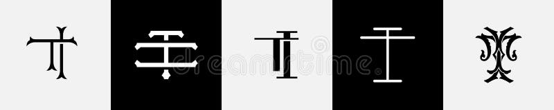 Initial Letters TI Monogram Logo Design Bundle Stock Vector ...