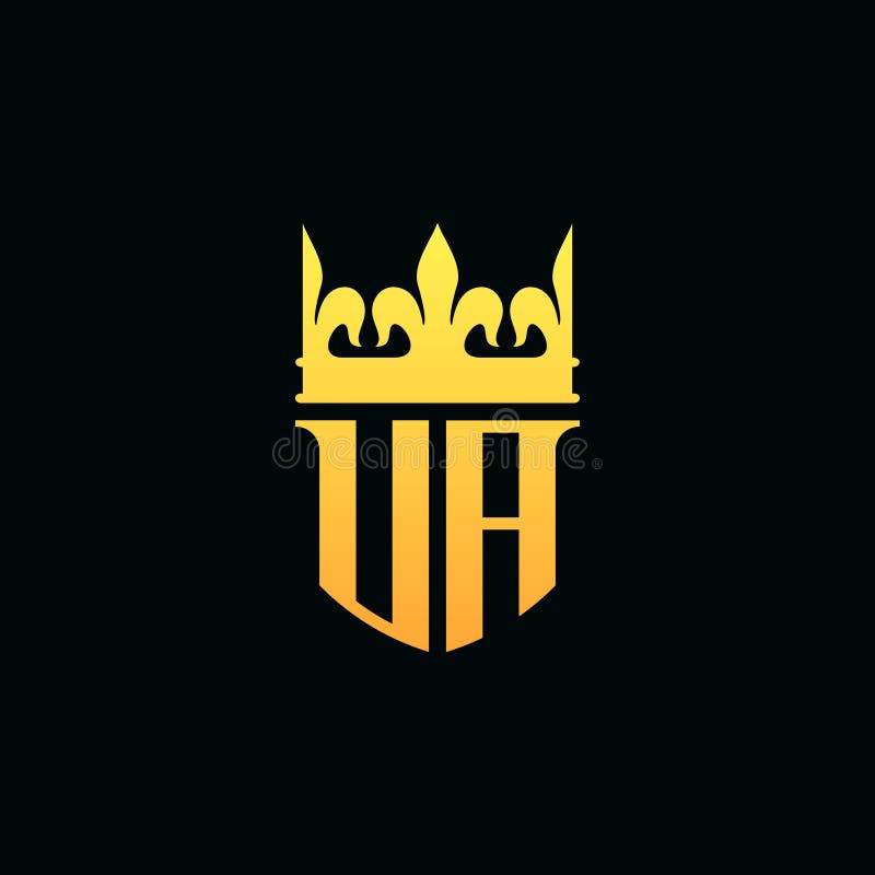 Initial Letters UA Logo Monogram Emblem Style with Crown Stock Vector ...