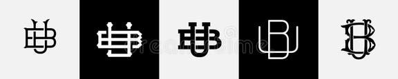 Initial Letters UB Monogram Logo Design Bundle Stock Vector ...