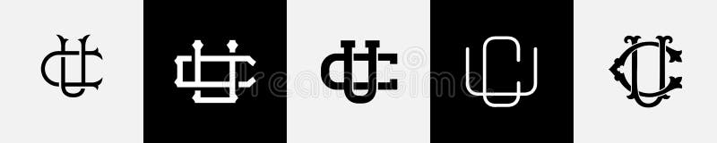 Initial Letters UC Monogram Logo Design Bundle Stock Vector ...