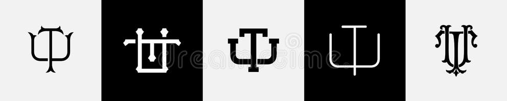Initial Letters UT Monogram Logo Design Bundle Stock Vector ...
