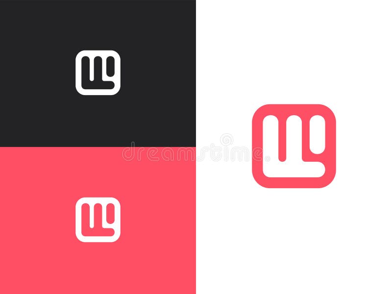 Initial Letters T and M in Square Rounded Shape Stock Illustration ...