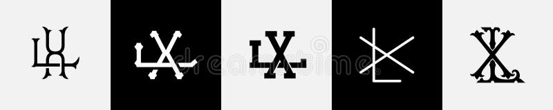 Initial Letters XL Monogram Logo Design Bundle Stock Vector ...