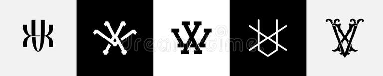 Initial Letters XV Monogram Logo Design Bundle Stock Vector ...