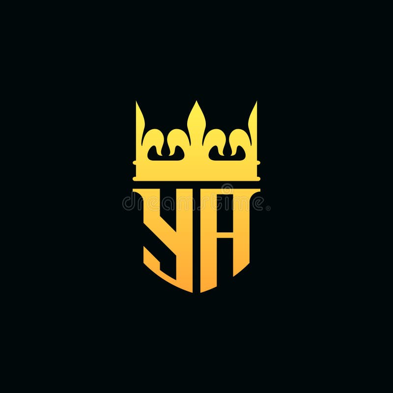 Initial Letters YA Logo Monogram Emblem Style with Crown Stock Vector ...