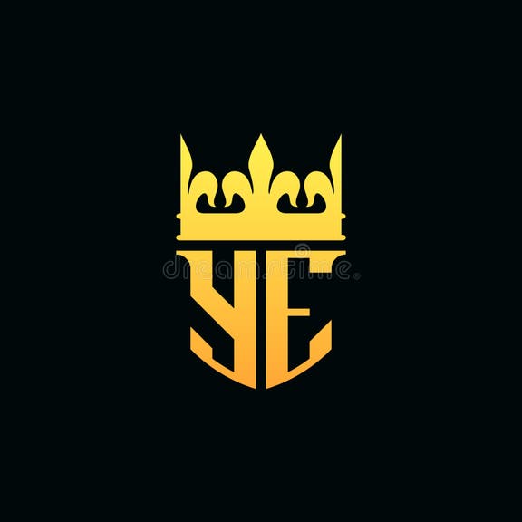 Initial Letters YE Logo Monogram Emblem Style with Crown Stock Vector ...