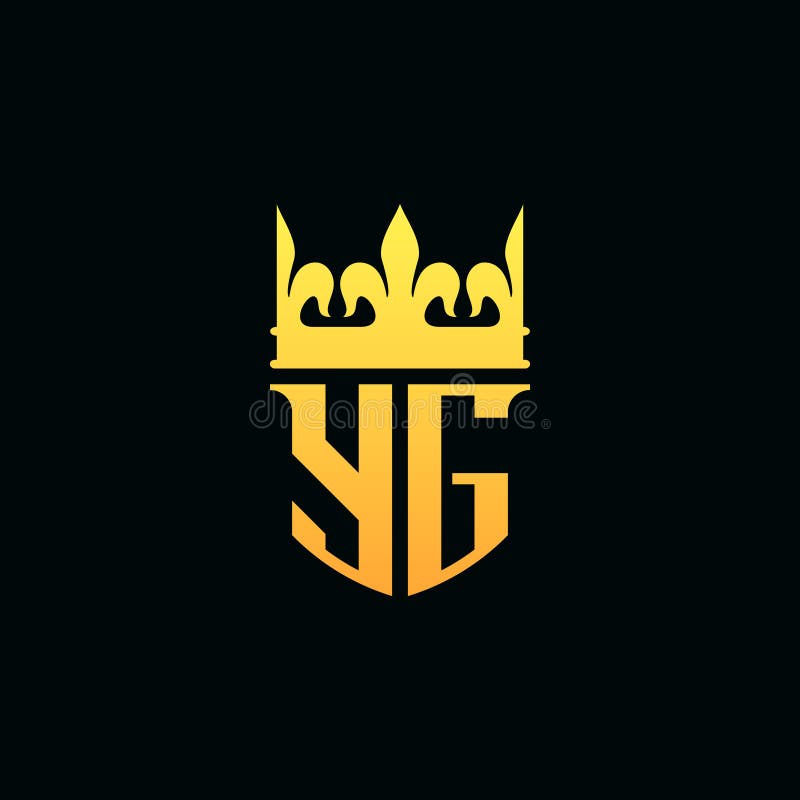 Initial Letters YG Logo Monogram Emblem Style with Crown Stock Vector ...