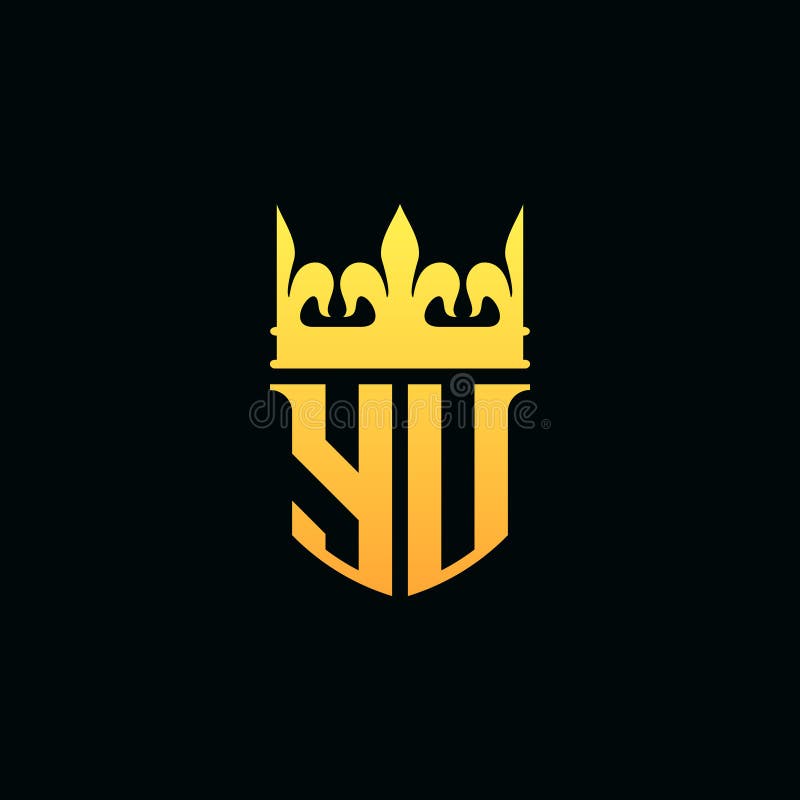 Initial Letters YU Logo Monogram Emblem Style with Crown Stock Vector ...