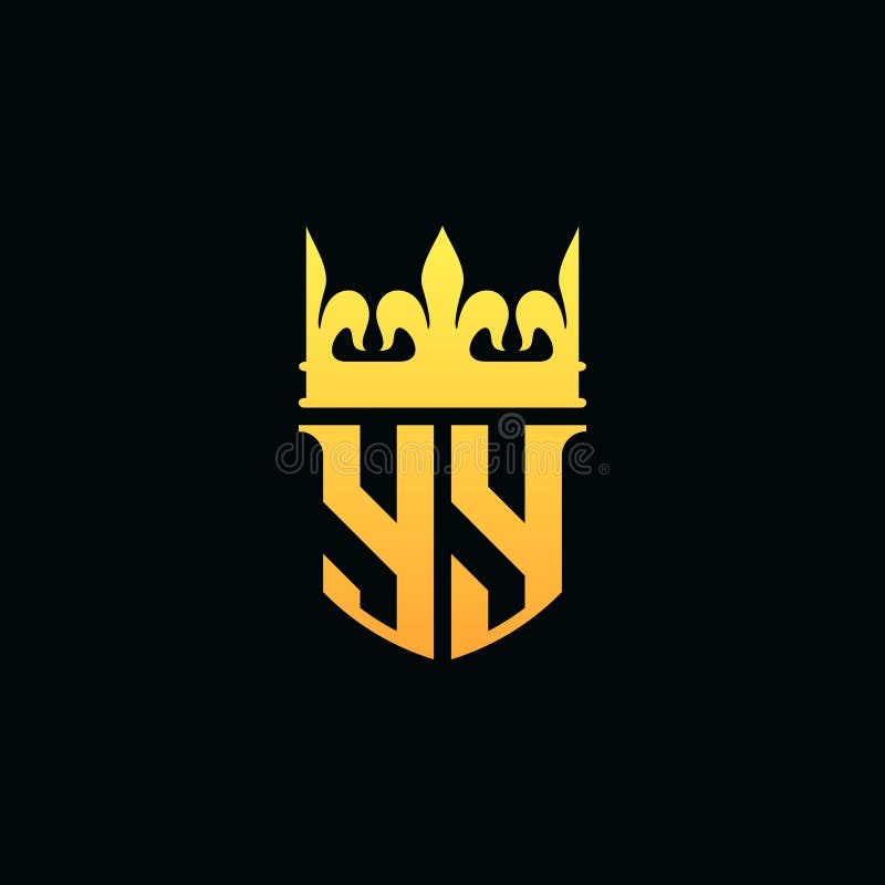 Initial Letters YY Logo Monogram Emblem Style with Crown Stock Vector ...