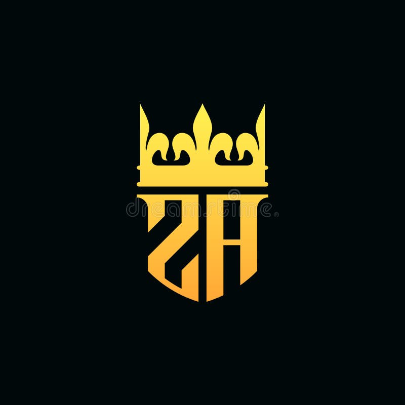 Initial Letters ZA Logo Monogram Emblem Style with Crown Stock Vector ...