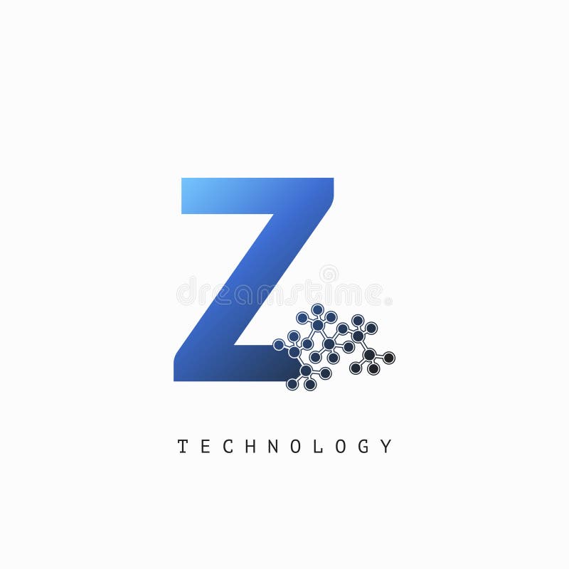 Initial LetterZ Techno Science Logo Template Design Stock Illustration ...