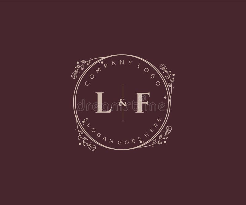 Initial LF Letters Decorative Luxury Wedding Logo Stock Vector ...