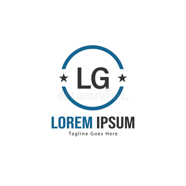 Initial LG Logo Template with Modern Frame. Minimalist LG Letter Logo ...